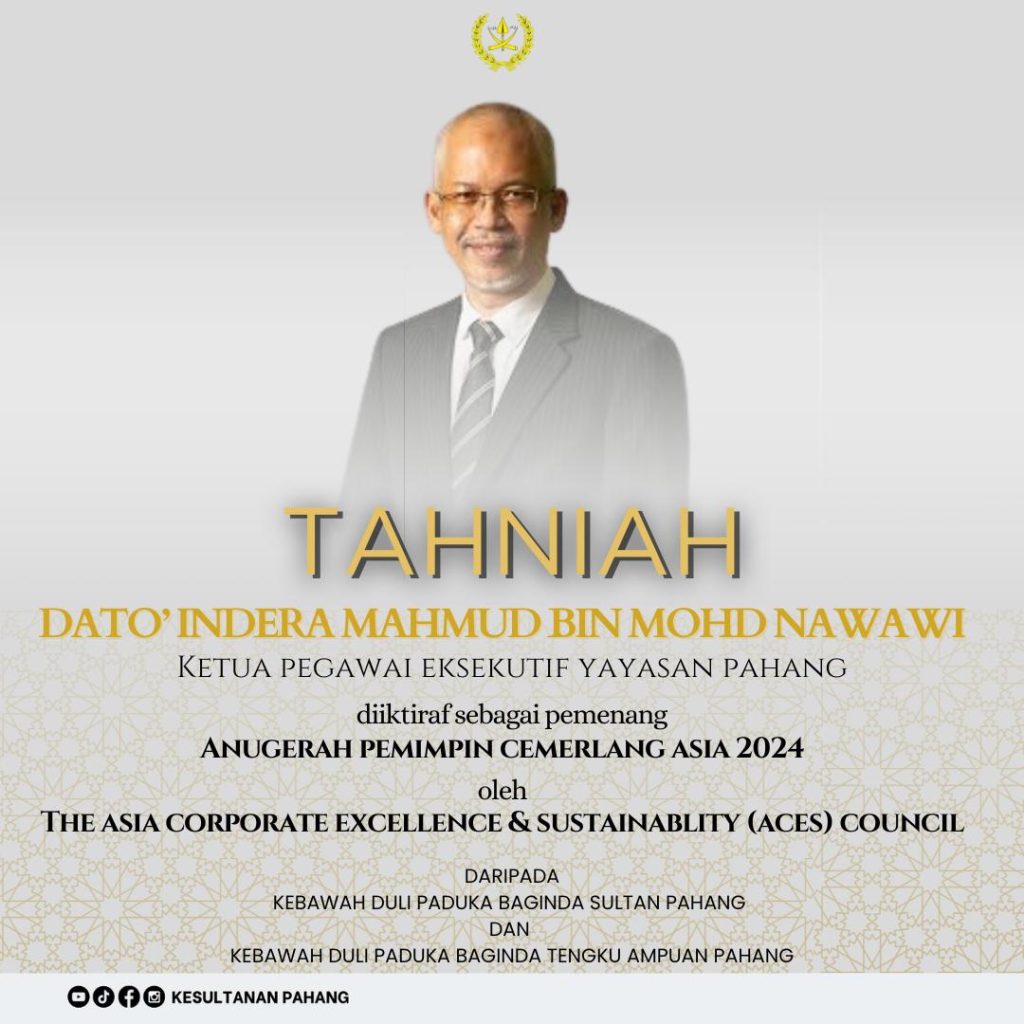 Sultan Pahang, Tengku Ampuan Pahang zahir ucapan tahniah kepada CEO Yayasan Pahang - Istana Pahang