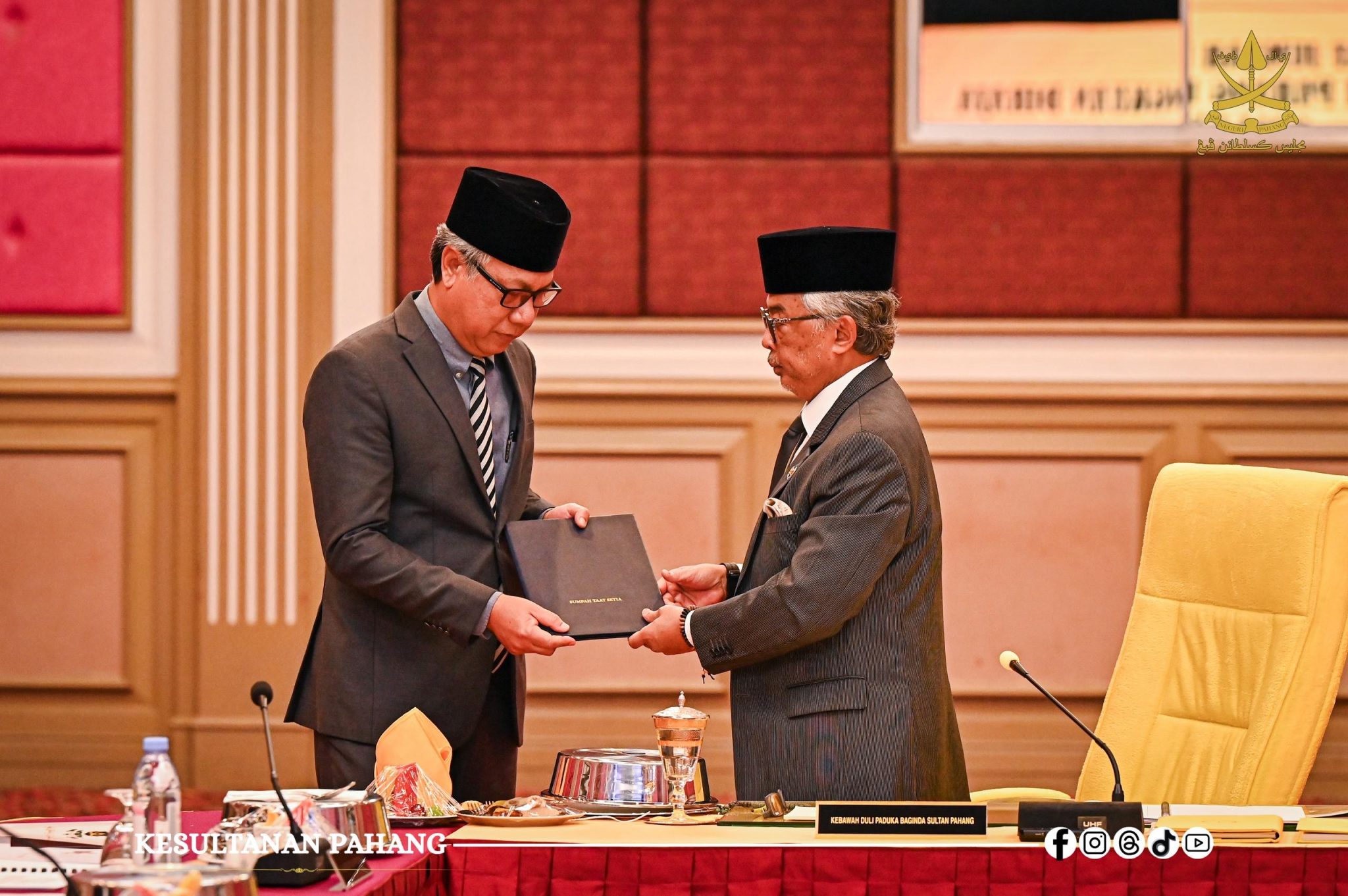 KDPB SULTAN PAHANG ZAHIR UCAPAN TAHNIAH KEPADA TIGA AHLI BAHARU JUMAAH PANGKUAN DIRAJA NEGERI ...