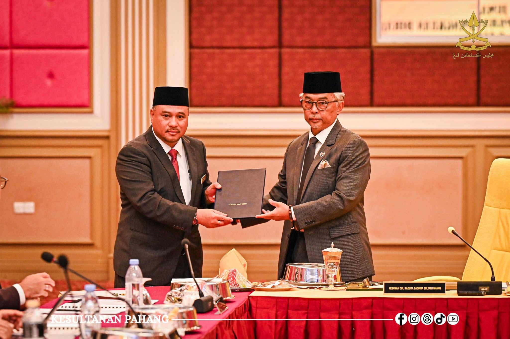 KDPB SULTAN PAHANG ZAHIR UCAPAN TAHNIAH KEPADA TIGA AHLI BAHARU JUMAAH PANGKUAN DIRAJA NEGERI ...